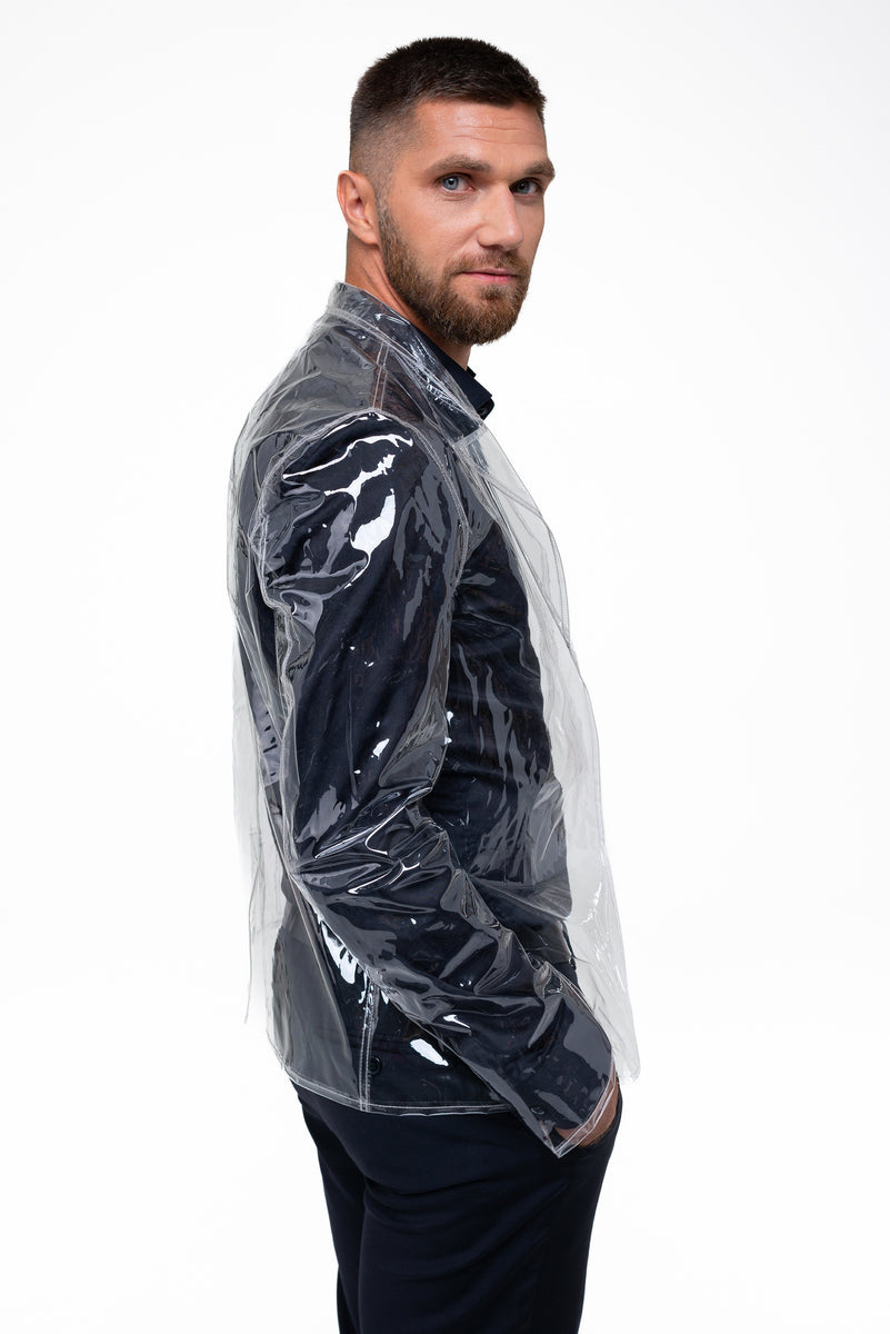 Classic Clear Men’s Jacket. Festive transparent blazer. Clear Rain Jac ...