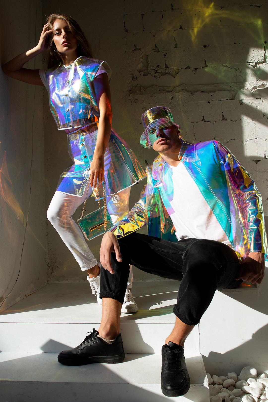 Classic Transparent men's Blazer. Iridescent men’s clothing! Waterproo ...