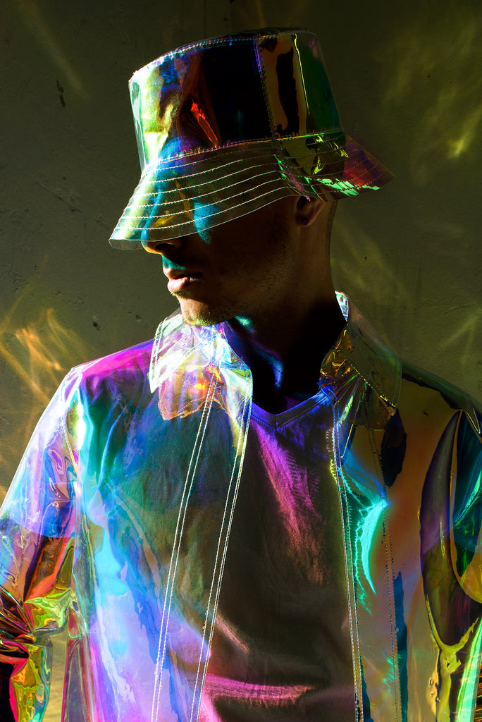 Classic Transparent men's Blazer. Iridescent men’s clothing! Waterproo ...