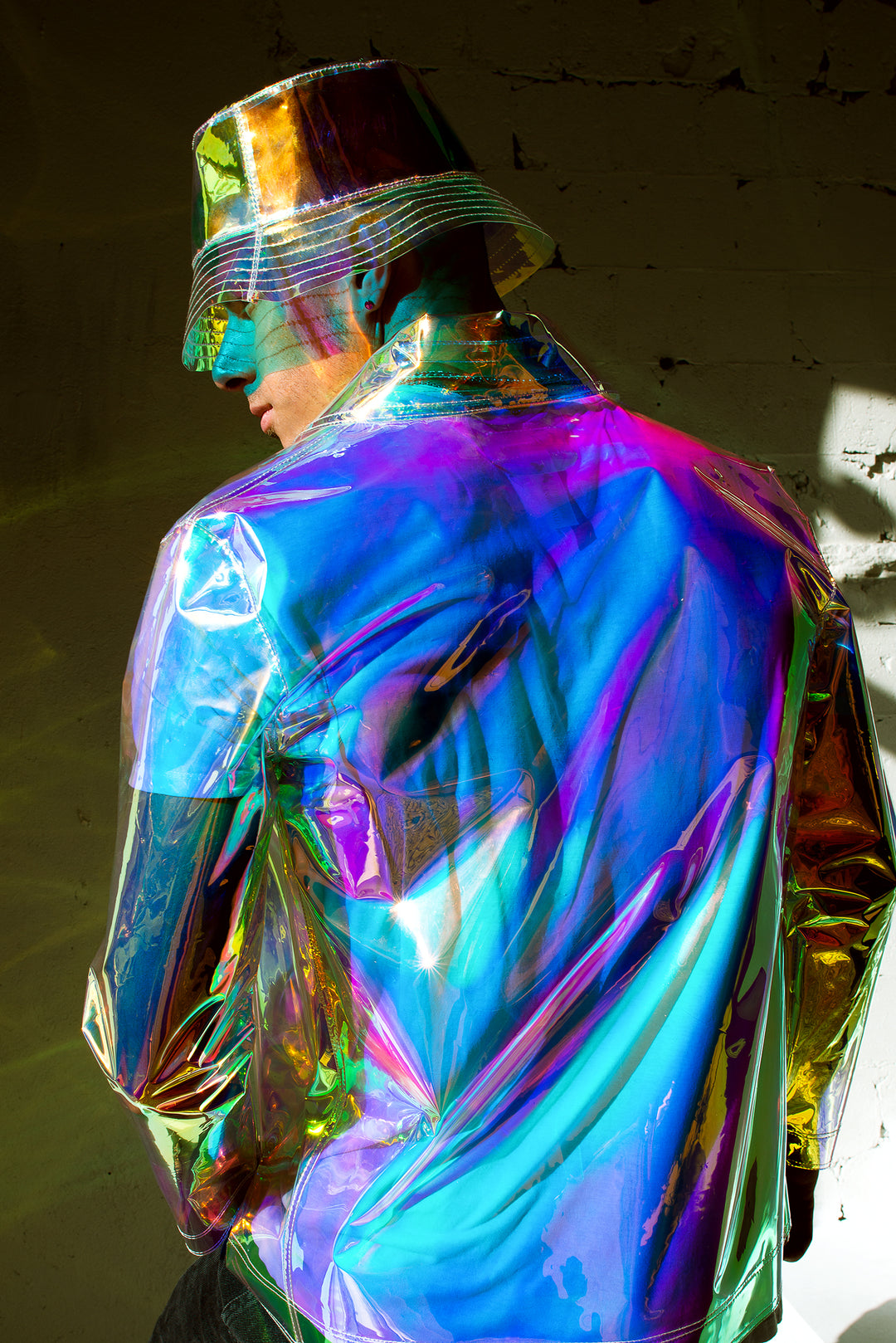 Classic Transparent men's Blazer. Iridescent men’s clothing! Waterproo ...